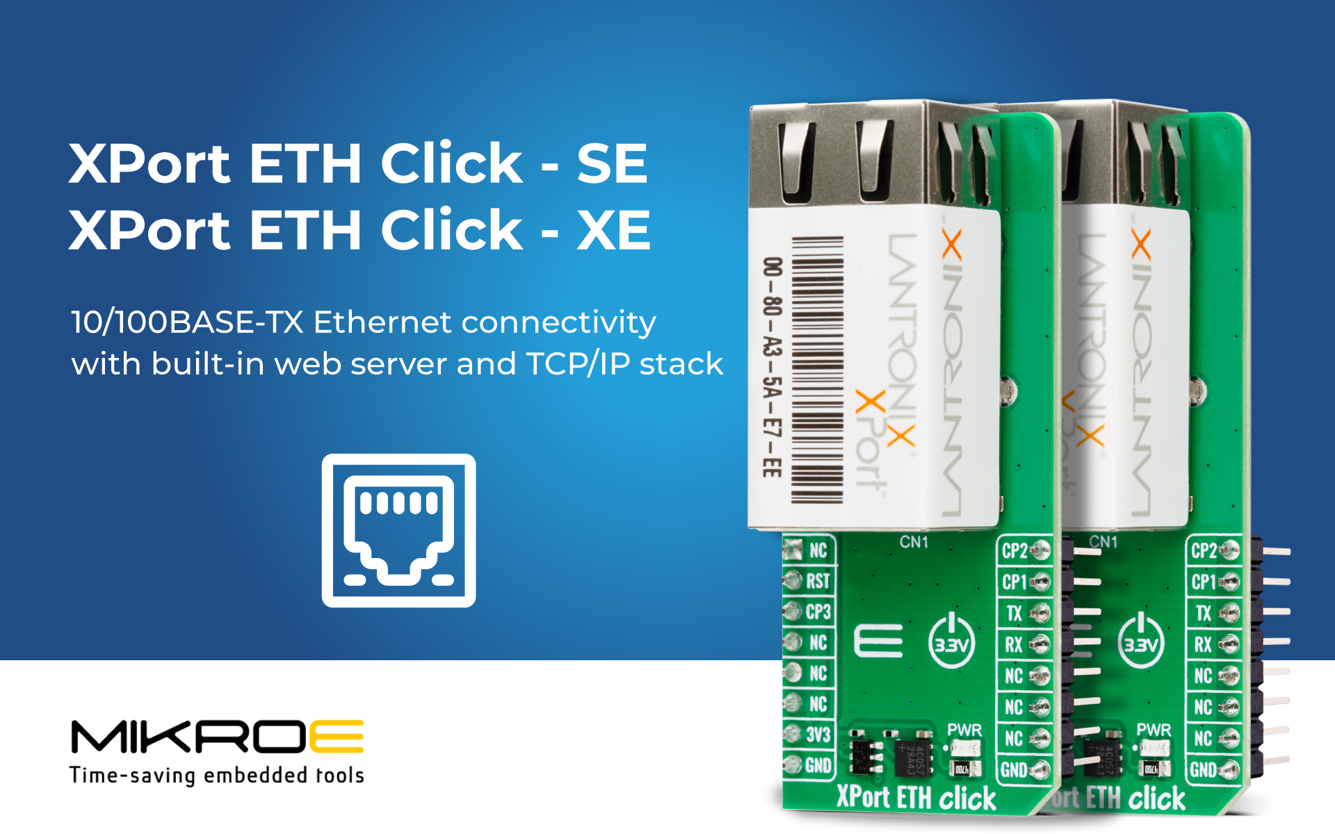 New Click board from MIKROE provides Ethernet connectivity for embedded systems | New-TechEurope